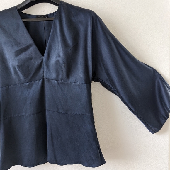 The Limited | Tops | New Silk Long Sleeve Fitting Blouse With Side ...